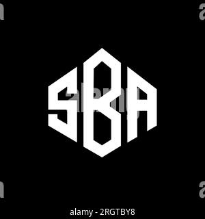 SBA letter logo design with polygon shape. SBA polygon and cube shape ...