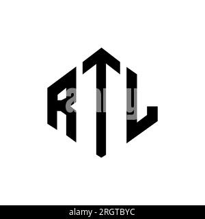 RTL letter logo design with polygon shape. RTL polygon and cube shape ...