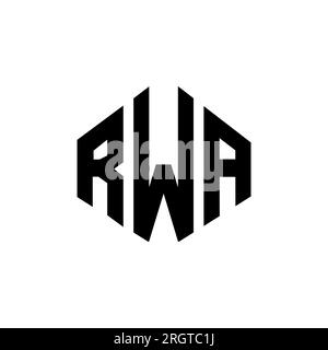 RWA letter logo design with polygon shape. RWA polygon and cube shape ...