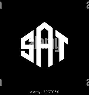SAT letter logo design with polygon shape. SAT polygon and cube shape ...