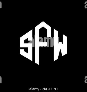 SFW letter logo design with polygon shape. SFW polygon and cube shape ...