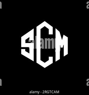 SCM letter logo design with polygon shape. SCM polygon and cube shape ...