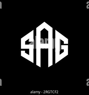 SAG letter logo design with polygon shape. SAG polygon and cube shape ...