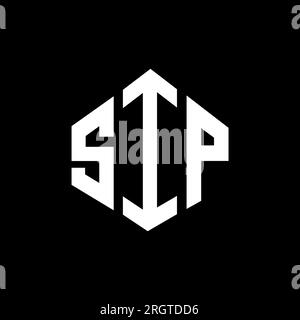SIP letter logo design with polygon shape. SIP polygon and cube shape ...