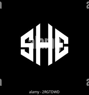 SHE Letter Logo, Alphabet S H E Hexagon Shape Vector Icon Template ...