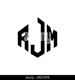 RJM letter logo design with polygon shape. RJM polygon and cube shape ...