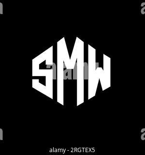 SMW letter logo design with polygon shape. SMW polygon and cube shape ...