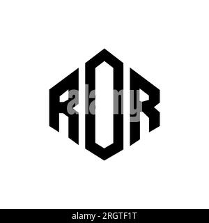ROR letter logo design with polygon shape. ROR polygon and cube shape ...