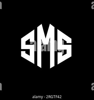 SMS letter logo design with polygon shape. SMS polygon and cube shape ...