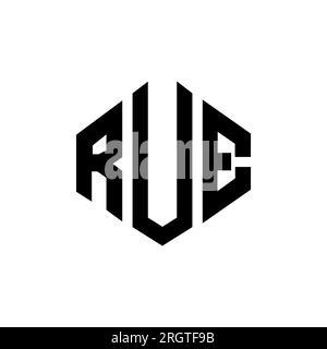 RUE letter logo design with polygon shape. RUE polygon and cube shape ...