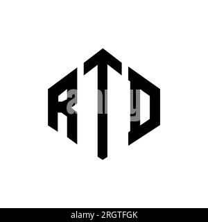 RTD letter logo design with polygon shape. RTD polygon and cube shape ...
