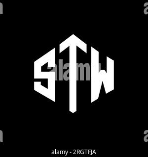 STW letter logo design with polygon shape. STW polygon and cube shape ...
