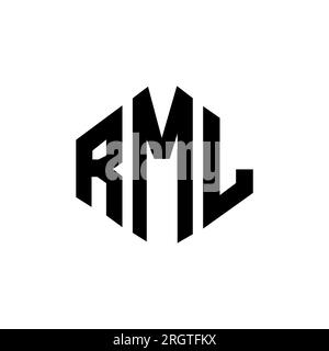 RML letter logo design with polygon shape. RML polygon and cube shape ...