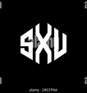 SXU letter logo design with polygon shape. SXU polygon and cube shape ...