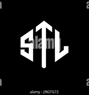 STL letter logo design with polygon shape. STL polygon and cube shape ...