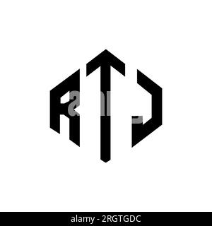 RTJ letter logo design with polygon shape. RTJ polygon and cube shape ...