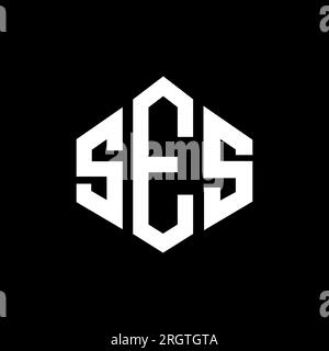 SES letter logo design with polygon shape. SES polygon and cube shape ...