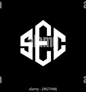 SEC letter logo design with polygon shape. SEC polygon and cube shape ...
