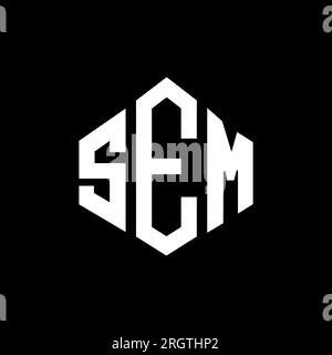 SEM letter logo design with polygon shape. SEM polygon and cube shape ...