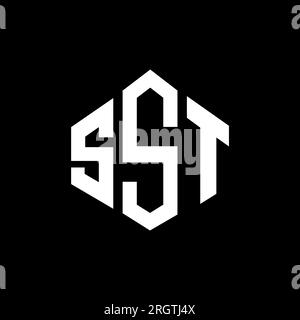 SST letter logo design with polygon shape. SST polygon and cube shape ...