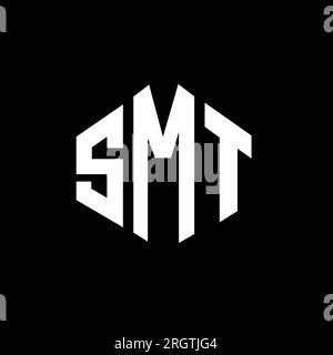 SMT letter logo design with polygon shape. SMT polygon and cube shape ...