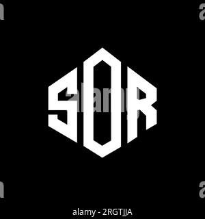 SOR letter logo design with polygon shape. SOR polygon and cube shape ...