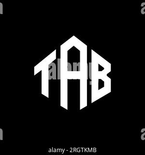 TAB letter logo design with polygon shape. TAB polygon and cube shape ...
