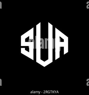 SUA letter logo design with polygon shape. SUA polygon and cube shape ...