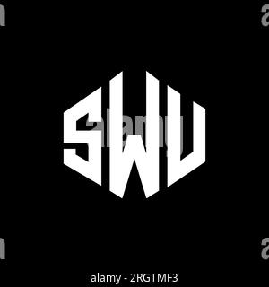 SWU letter logo design with polygon shape. SWU polygon and cube shape ...