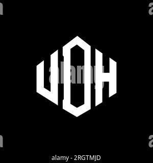 UDH letter logo design with polygon shape. UDH polygon and cube shape ...
