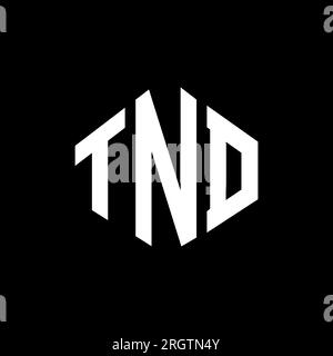 TND letter logo design with polygon shape. TND polygon and cube shape ...