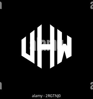 UHW letter logo design with polygon shape. UHW polygon and cube shape ...