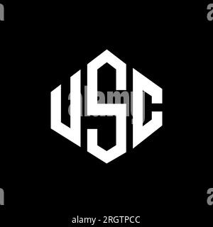 USC letter logo design with polygon shape. USC polygon and cube shape ...