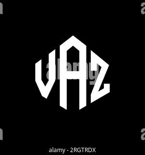 VAZ letter logo design with polygon shape. VAZ polygon and cube shape ...