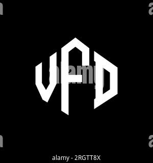 VFD letter logo design with polygon shape. VFD polygon and cube shape ...