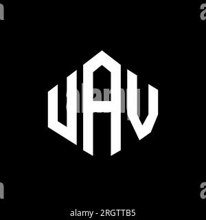UAV letter logo design with polygon shape. UAV polygon and cube shape ...