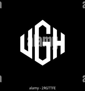 UGH letter logo design with polygon shape. UGH polygon and cube shape ...