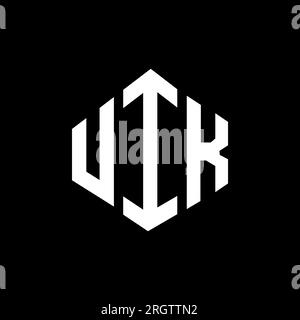 UIK letter logo design with polygon shape. UIK polygon and cube shape ...