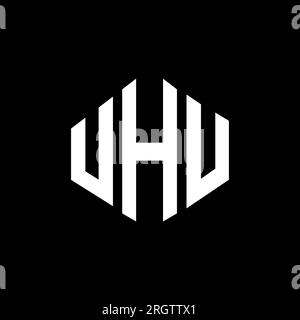 UHU letter logo design with polygon shape. UHU polygon and cube shape ...