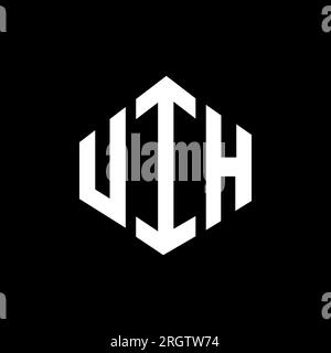 UIH letter logo design with polygon shape. UIH polygon and cube shape ...