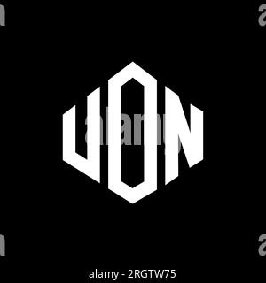 UON letter logo design with polygon shape. UON polygon and cube shape ...