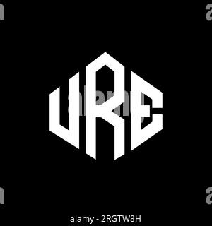 URE letter logo design with polygon shape. URE polygon and cube shape ...