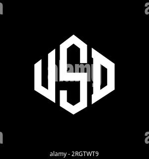 USD letter logo design with polygon shape. USD polygon and cube shape ...