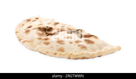 One delicious stuffed calzone on white background Stock Photo - Alamy