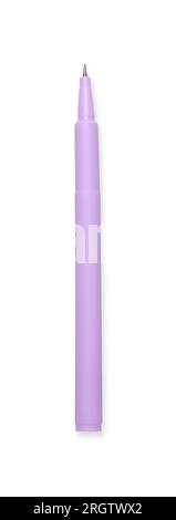 One violet marker on white background, top view Stock Photo - Alamy