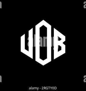 UOB letter logo design with polygon shape. UOB polygon and cube shape ...