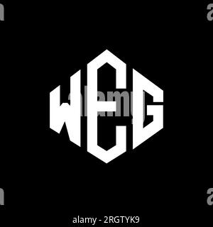 WEG letter logo design with polygon shape. WEG polygon and cube shape ...