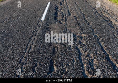 paved road for the movement of various vehicles, an old road with ...