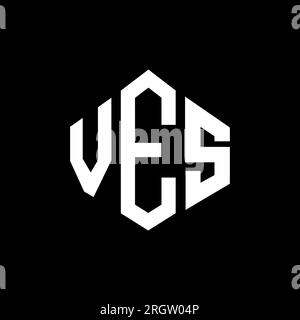 VES letter logo design with polygon shape. VES polygon and cube shape ...