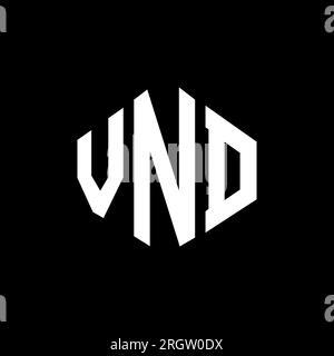 VND letter logo design with polygon shape. VND polygon and cube shape ...